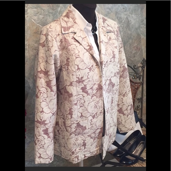 Dialogue | Jackets & Coats | Dialogue Floral Linen Blazer | Poshmark